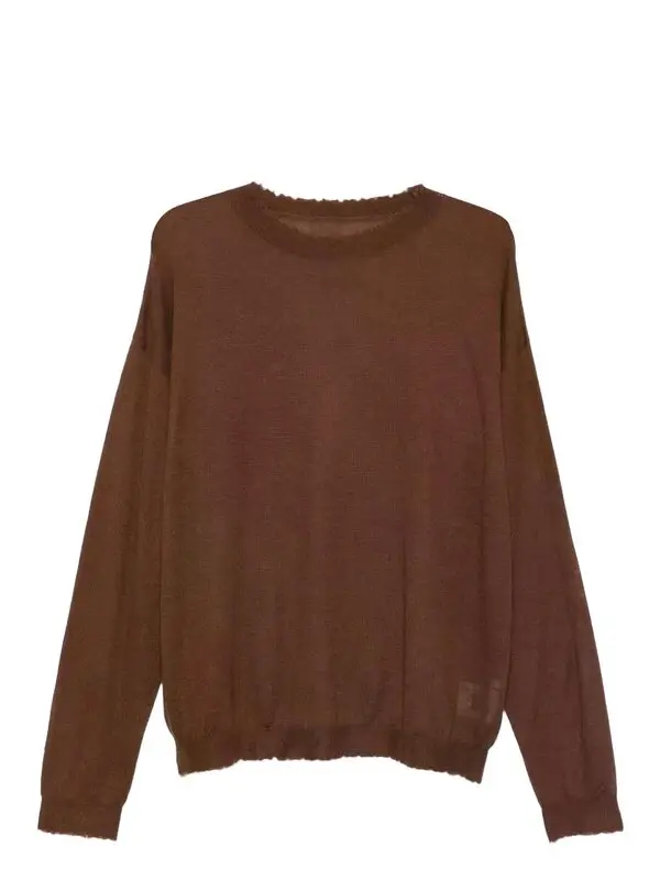 FREI-MUT Frayed Hem Sweater - Brown