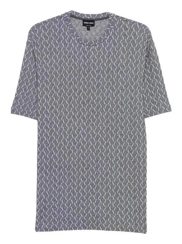 Giorgio Armani Geometric-pattern T-shirt - Blue