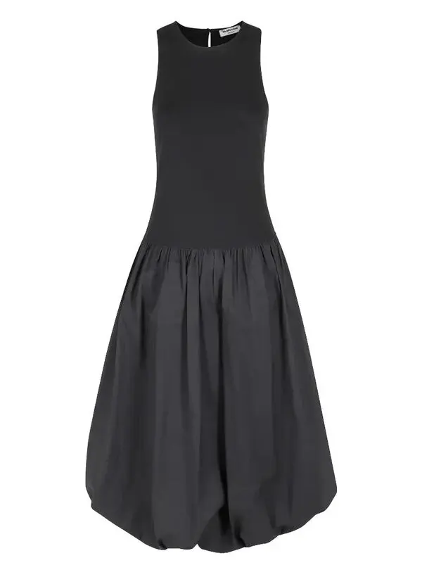 LA PISCINE Ballon Midi Dress - Black