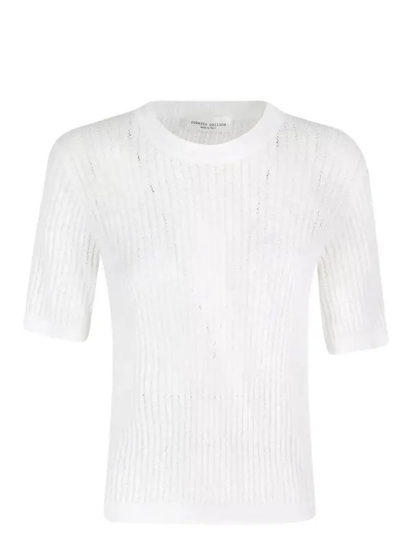 ROBERTO COLLINA Ribbed Knit Top - White