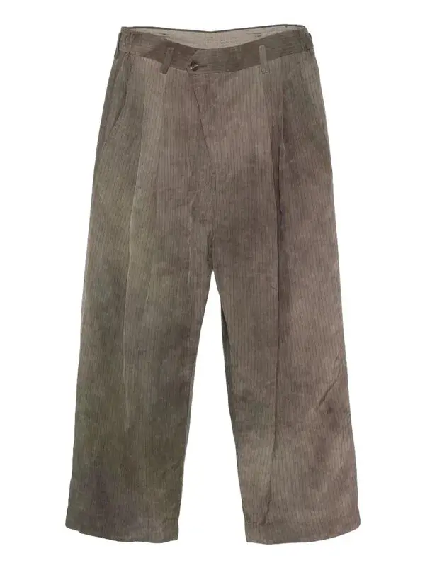ZIGGY CHEN Pinstriped Pleated Trousers - Grey