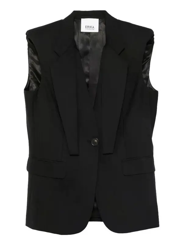 Erika Cavallini Padded Shoulder Gilet - Black