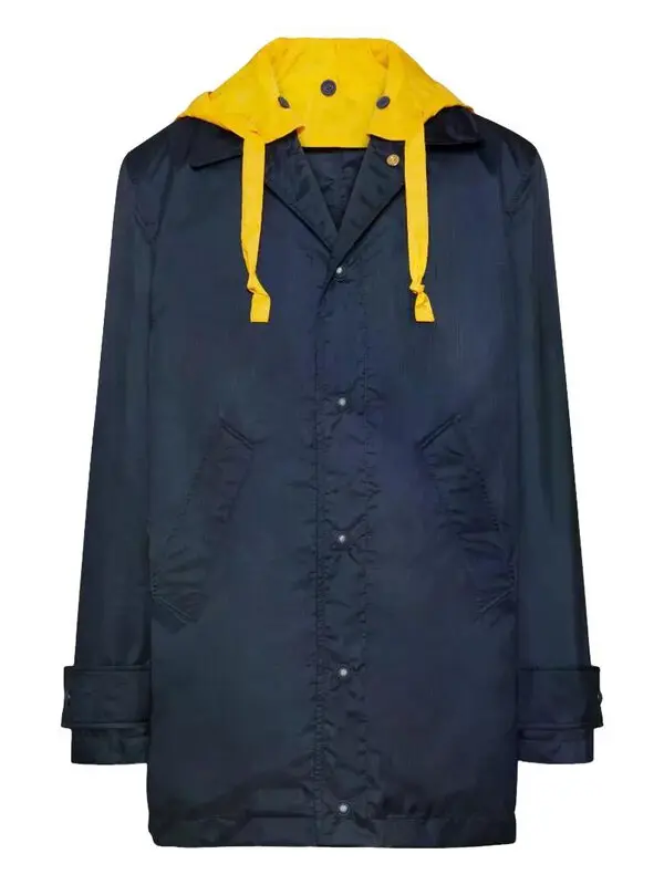 Thom Browne Hooded Ripstop Coat - Blue