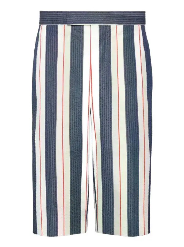 Thom Browne Striped Seersucker Shorts - Blue