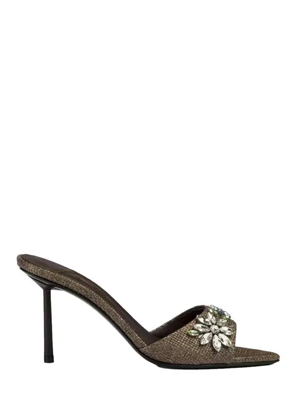 LE SILLA Prairie Floral-motif Mules - Brown