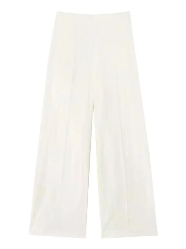 TWINSET Embroidered Palazzo Pants - White