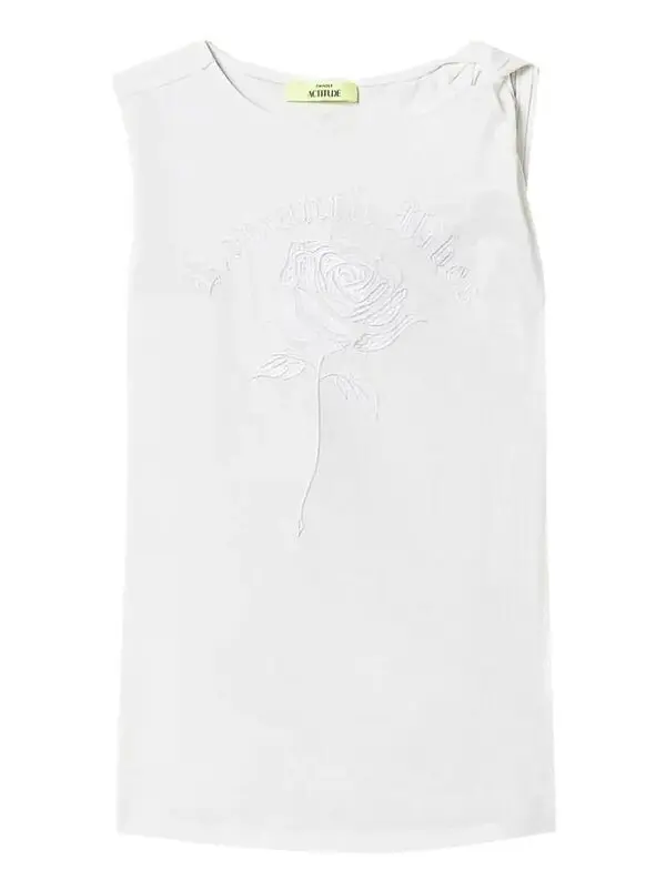 TWINSET Floral-embroidered Tank Top - White