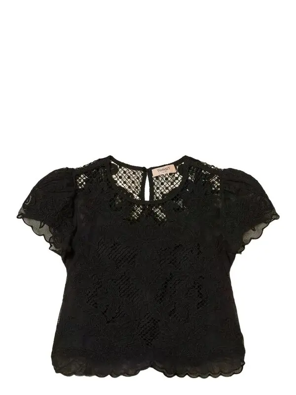 TWINSET Floral-lace Blouse - Black