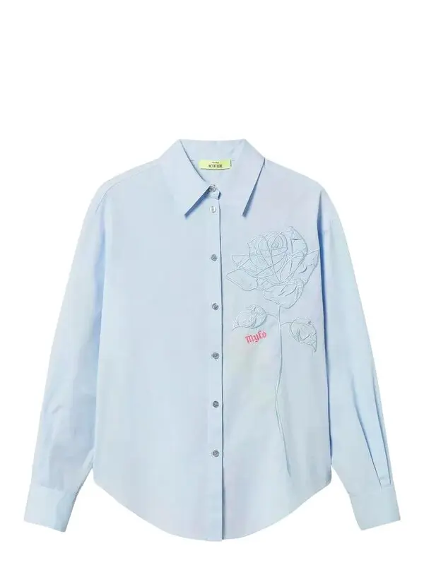 TWINSET Floral-embroidered Shirt - Blue