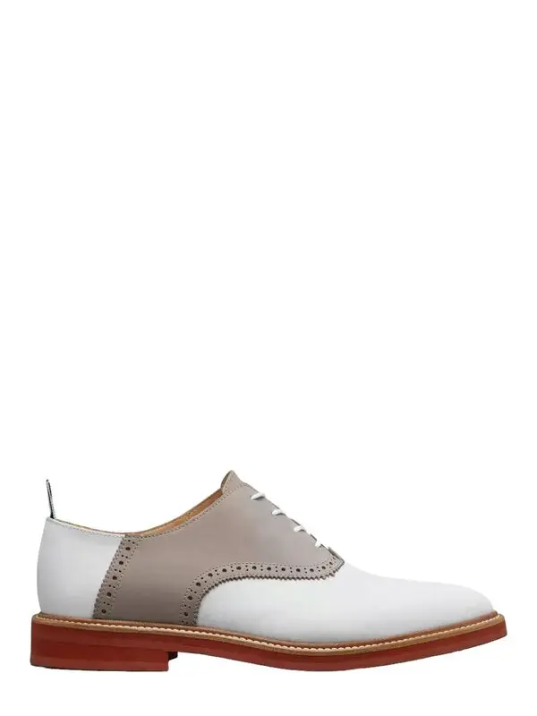 Thom Browne Colour-block Panelled Oxford Shoes - White