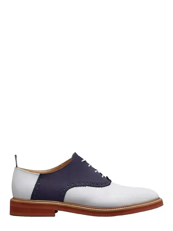 Thom Browne Colour-block Panelled Oxford Shoes - White