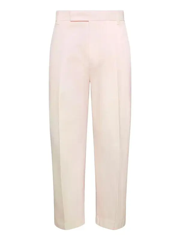 Thom Browne Cropped Twill Chino Trousers - Pink