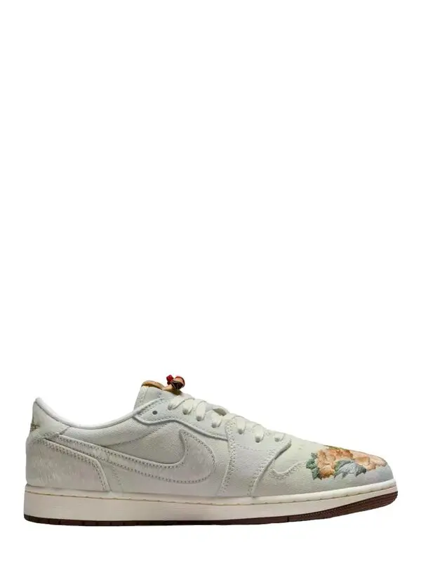 JORDAN Air 1 Floral-embroidered Low Sneakers - White