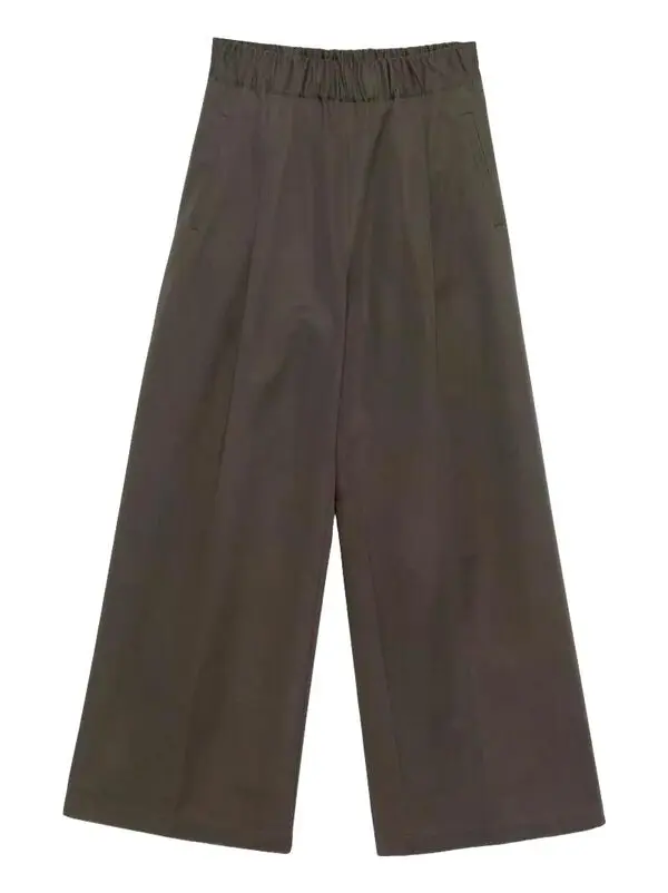 SEMICOUTURE Elasticated Wide Leg Trousers - Green
