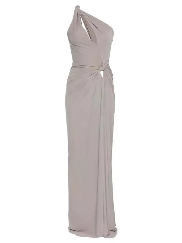 ALESSANDRO LEGORA Gathered V-neck Maxi Dress - Grey