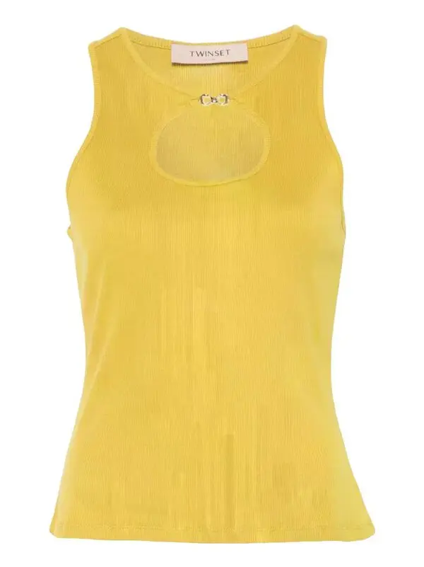 TWINSET Sleeveless Cut-out Top - Green