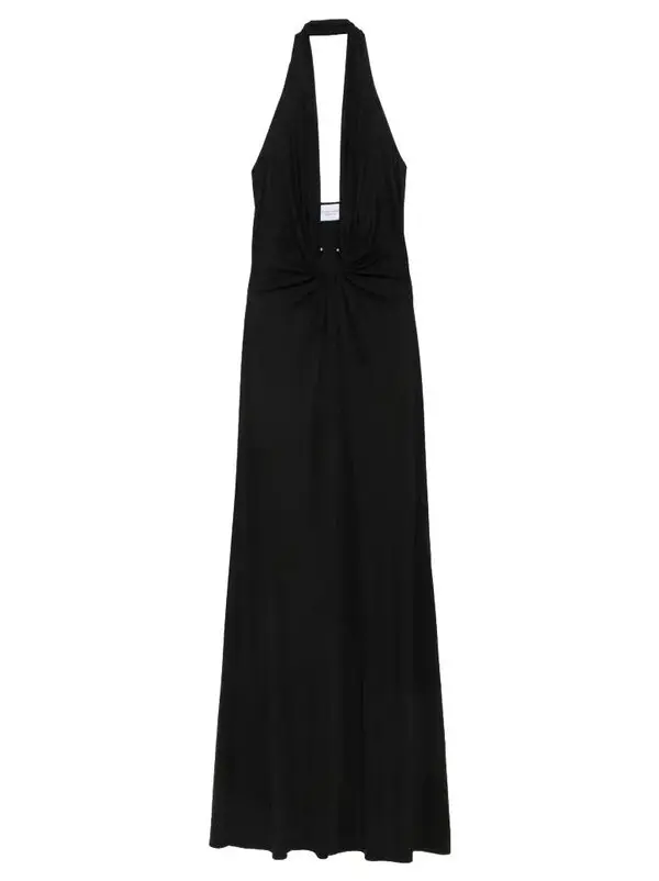 ALESSANDRO LEGORA Halter-neck Maxi Dress With Ring Detail - Black
