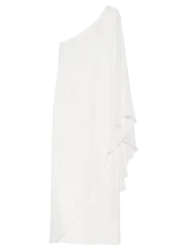 ALESSANDRO LEGORA One-shoulder Ruffled Midi Dress - White