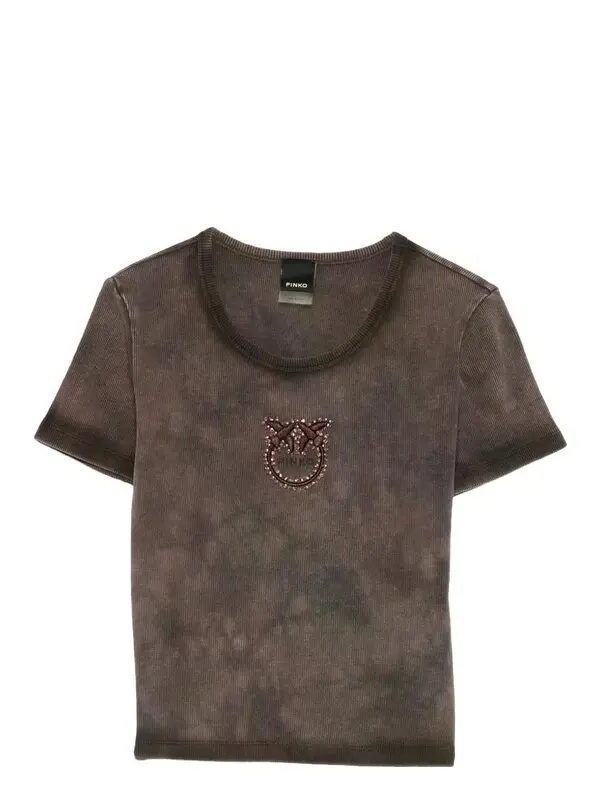 Pinko Embellished Short-sleeved T-shirt - Brown