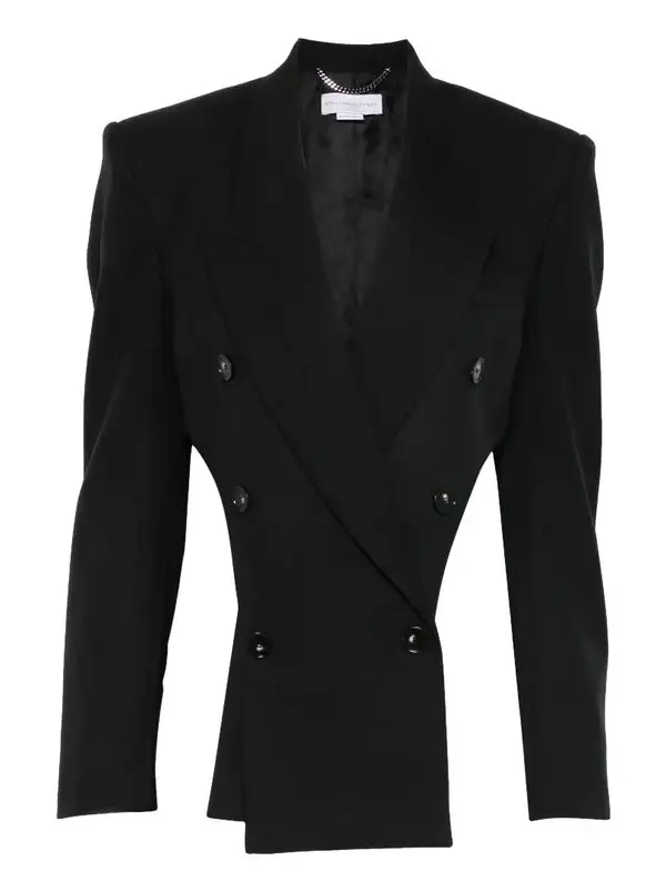 Stella McCartney Double-breasted Cut-out Blazer - Black