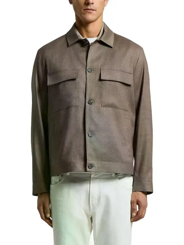 Peserico Flap-pocket Jacket - Brown