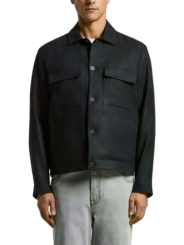 Peserico Pocket Button Jacket - Blue