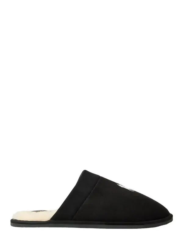 Polo Ralph Lauren Embroidered-logo Slippers - Black