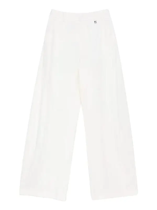 Giuseppe Di Morabito Wide-leg Trousers With Metal Logo Appliqu - Neutrals