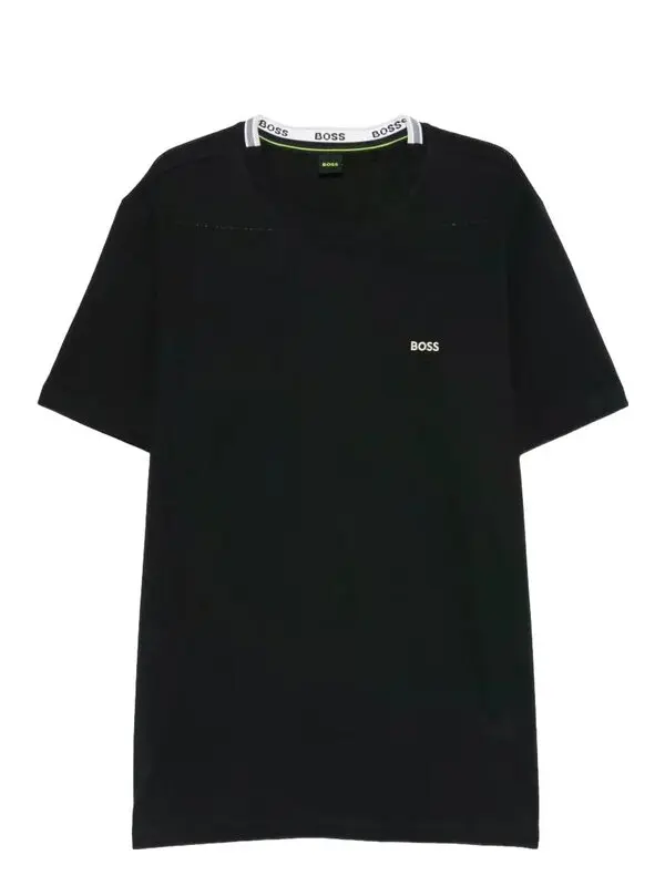 BOSS Logo-print Crew Neck T-shirt - Black