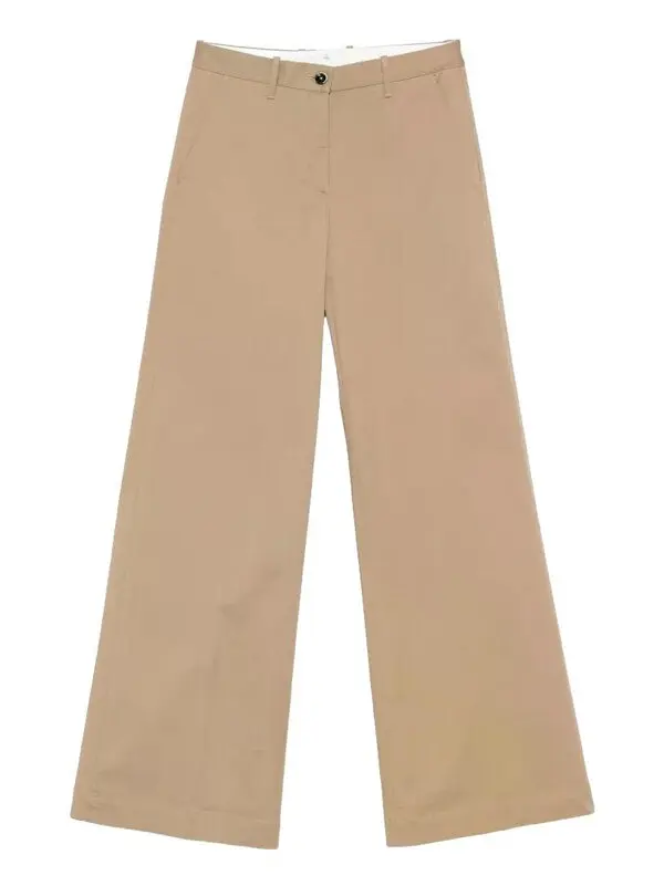 NINE:INTHE:MORNING Nadia Buttoned Straight Trousers - Neutrals