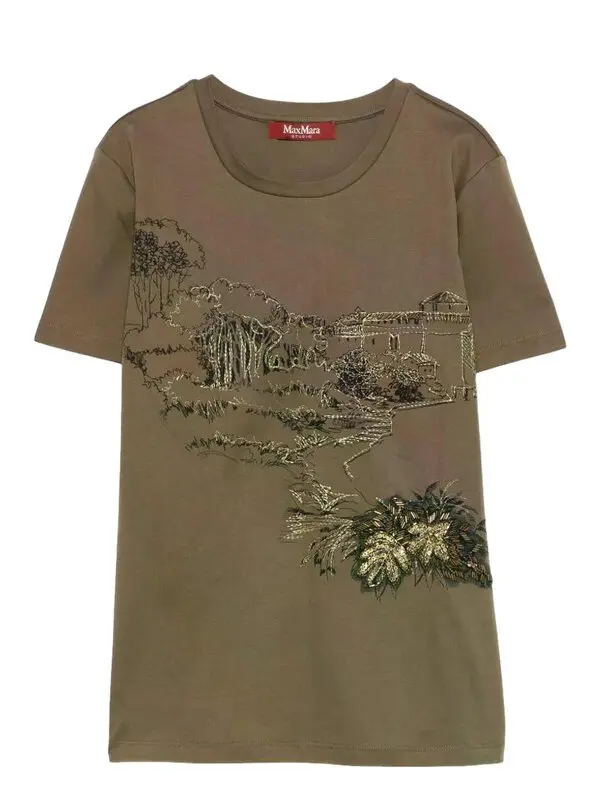 Max Mara Embellished T-shirt - Brown