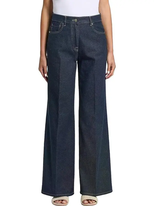 Peserico Wide-leg Five-pocket Jeans - Blue