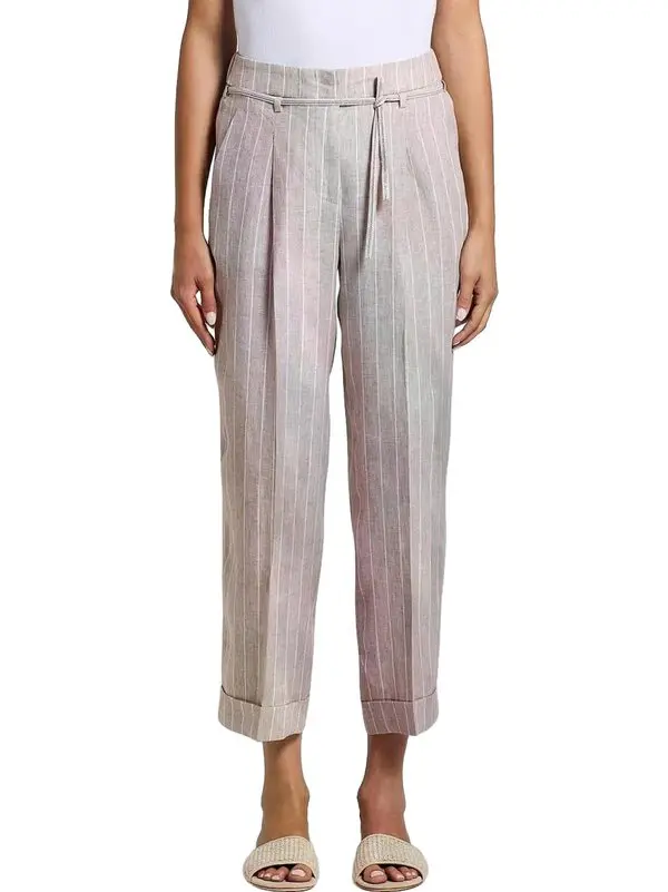 Peserico Striped-pattern Trousers - Neutrals