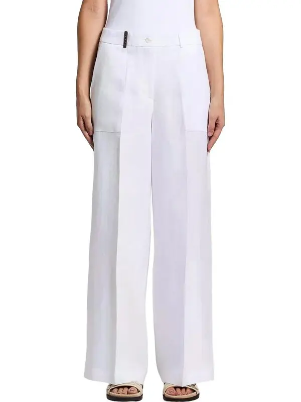 Peserico Patch-pocket Palazzo Pants - White