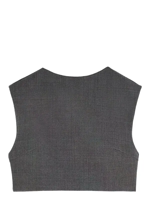 JIL SANDER Twill Crop Top - Grey