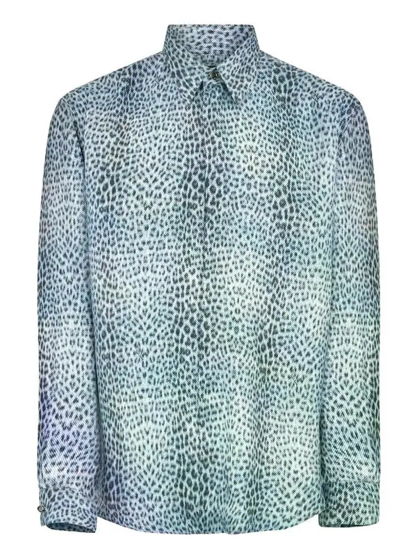 Roberto Cavalli Baby Jaguar Silk Shirt - Blue