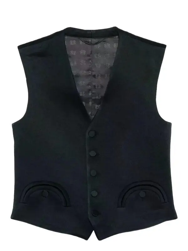 BLAZÉ MILANO Buttoned Waistcoat With Semicircle Pockets - Blue