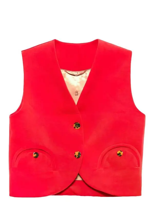 BLAZÉ MILANO Gliss Button Waistcoat - Red