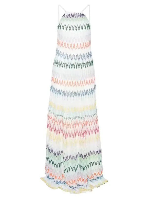Missoni Striped Sleeveless Maxi Dress - White