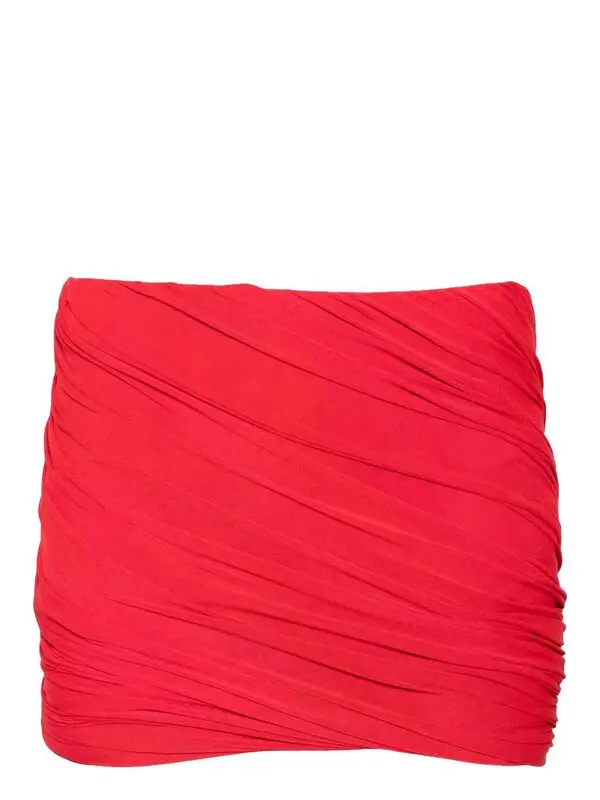 Rick Owens Ruched Mini Fitted Skirt - Red