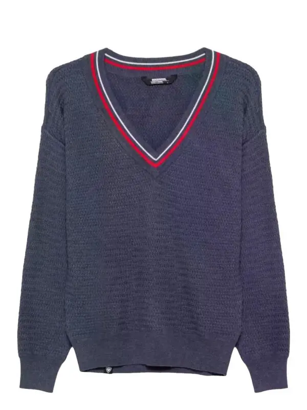 Rossignol V-neck Textured Sweater - Blue