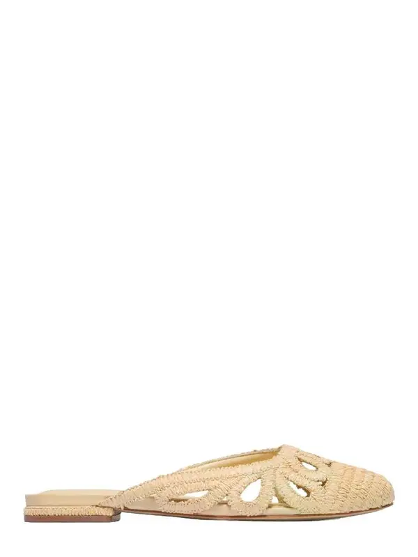 Bernardo Cappadocia Raffia Cut-out Mules - Neutrals