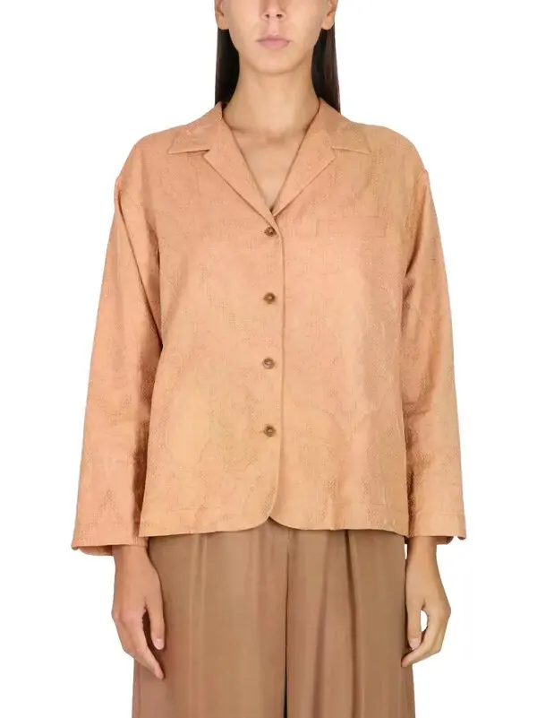 ALYSI Ajoure Button-front Jacket - Brown