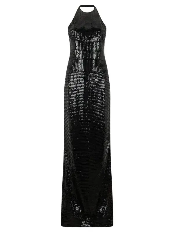 Roberto Cavalli Halterneck Open-back Maxi Dress - Black