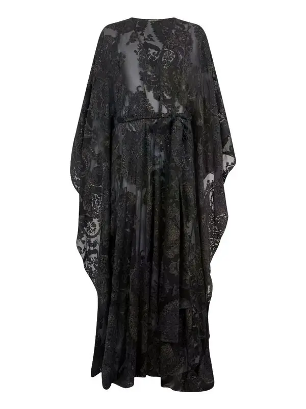 Roberto Cavalli V-neck Patterned Kaftan - Black
