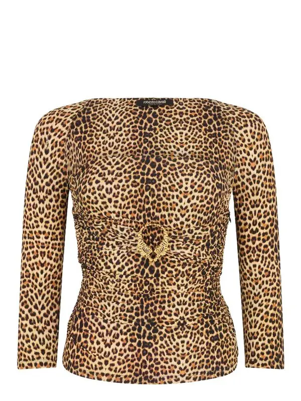 Roberto Cavalli Leopard-print Top - Brown