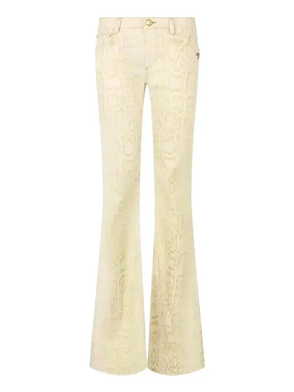 Roberto Cavalli Animal-motif Flared Jeans - Gold