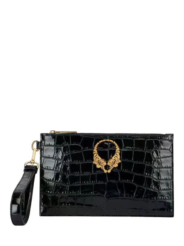 Roberto Cavalli Tiger-motif Clutch Bag - Black