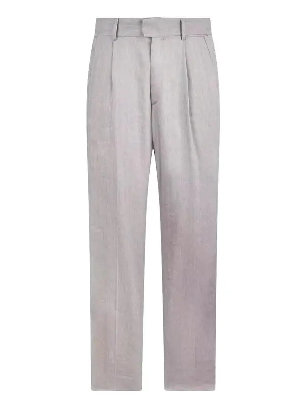 Roberto Cavalli Elegant Linen Trousers - Grey