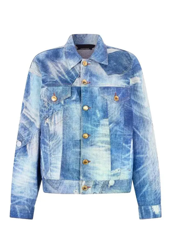Roberto Cavalli Patchwork Denim Jacket - Blue